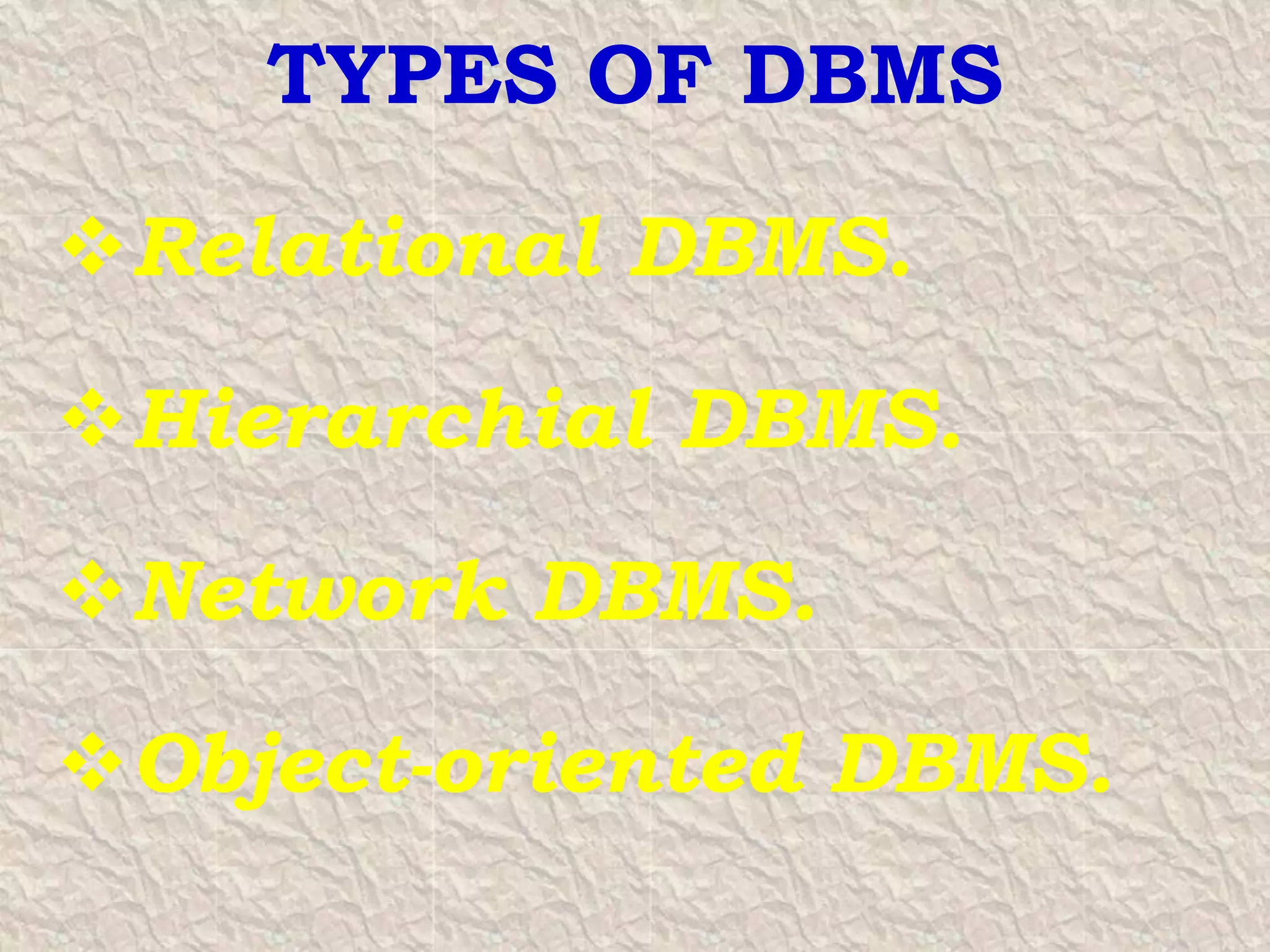 DATABASE MANAGEMENT SYSTEM | PPT