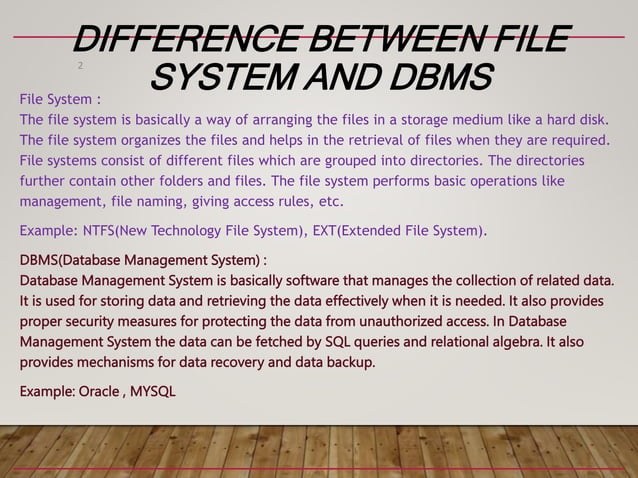 DBMS.pptx | Databases | Computer Software and Applications