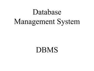 Database management system in the business | PPT
