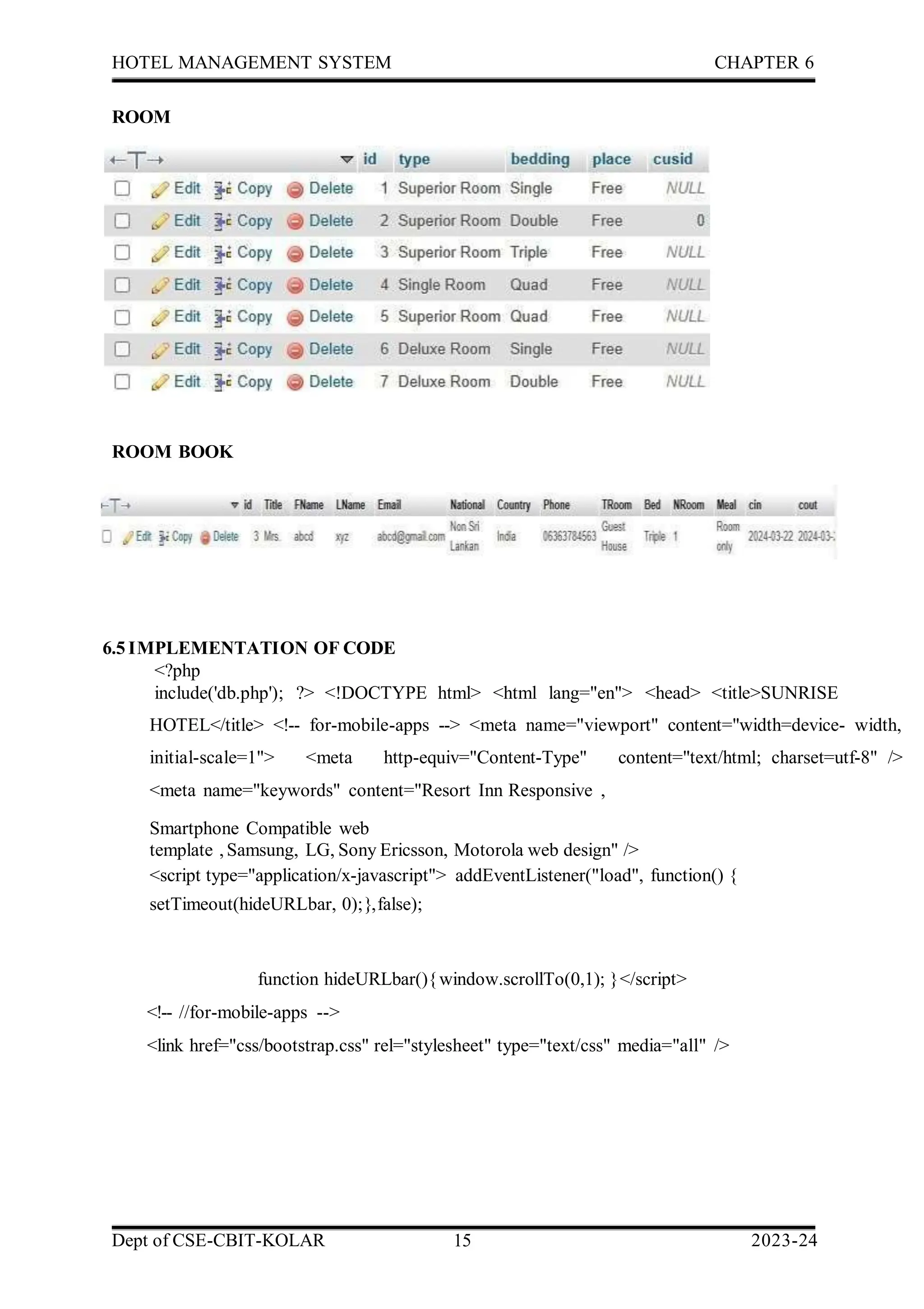 Hotel management system in a DBMS project | PDF