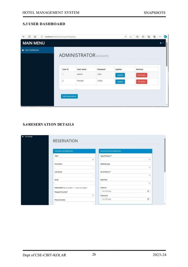 Hotel management system in a DBMS project | PDF