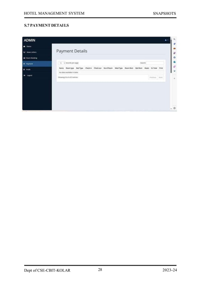 Hotel management system in a DBMS project | PDF