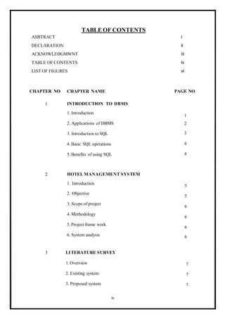 Hotel management system in a DBMS project | PDF