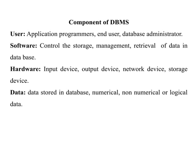 DBMS. Advantage of Data base management systems | PPTX