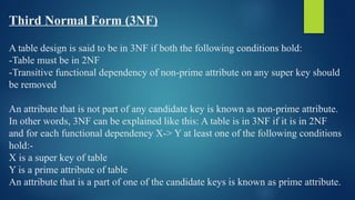 Normalization and its various types in DBMS | PPTX