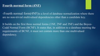 Normalization and its various types in DBMS | PPTX