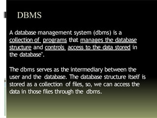 Data base management system-Introduction | PPTX
