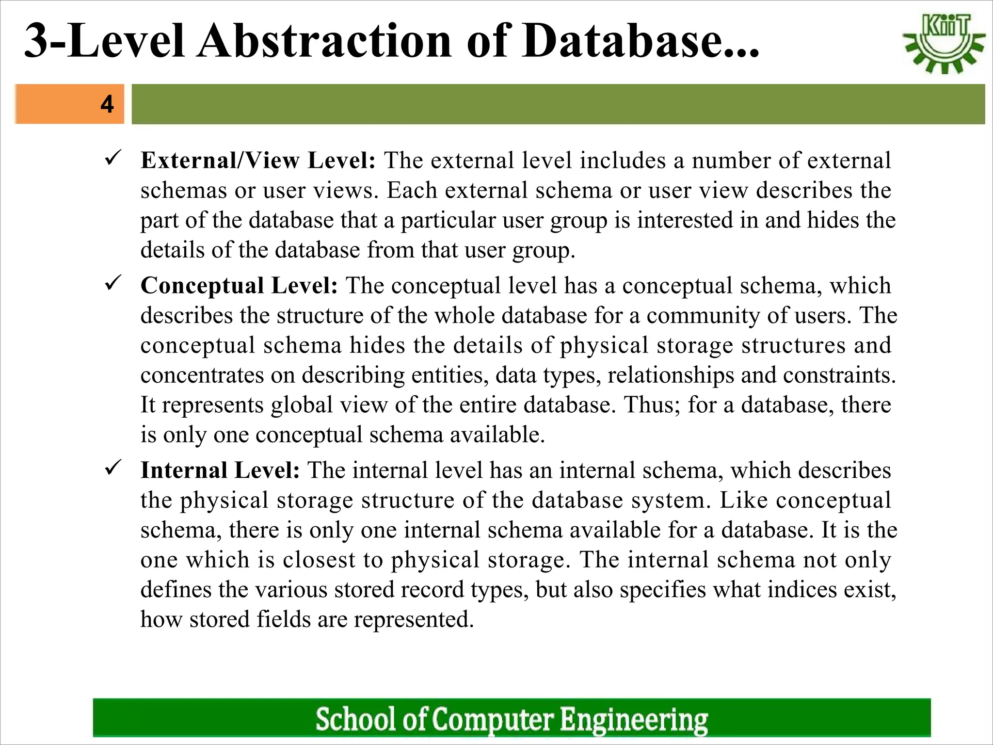 Dbms 3: 3 Schema Architecture | PDF