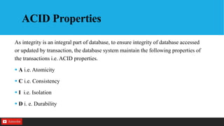 Transaction management in DBMS | PPTX