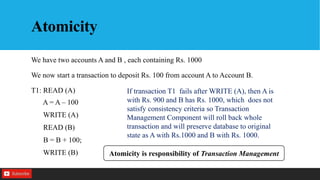 Transaction management in DBMS | PPTX