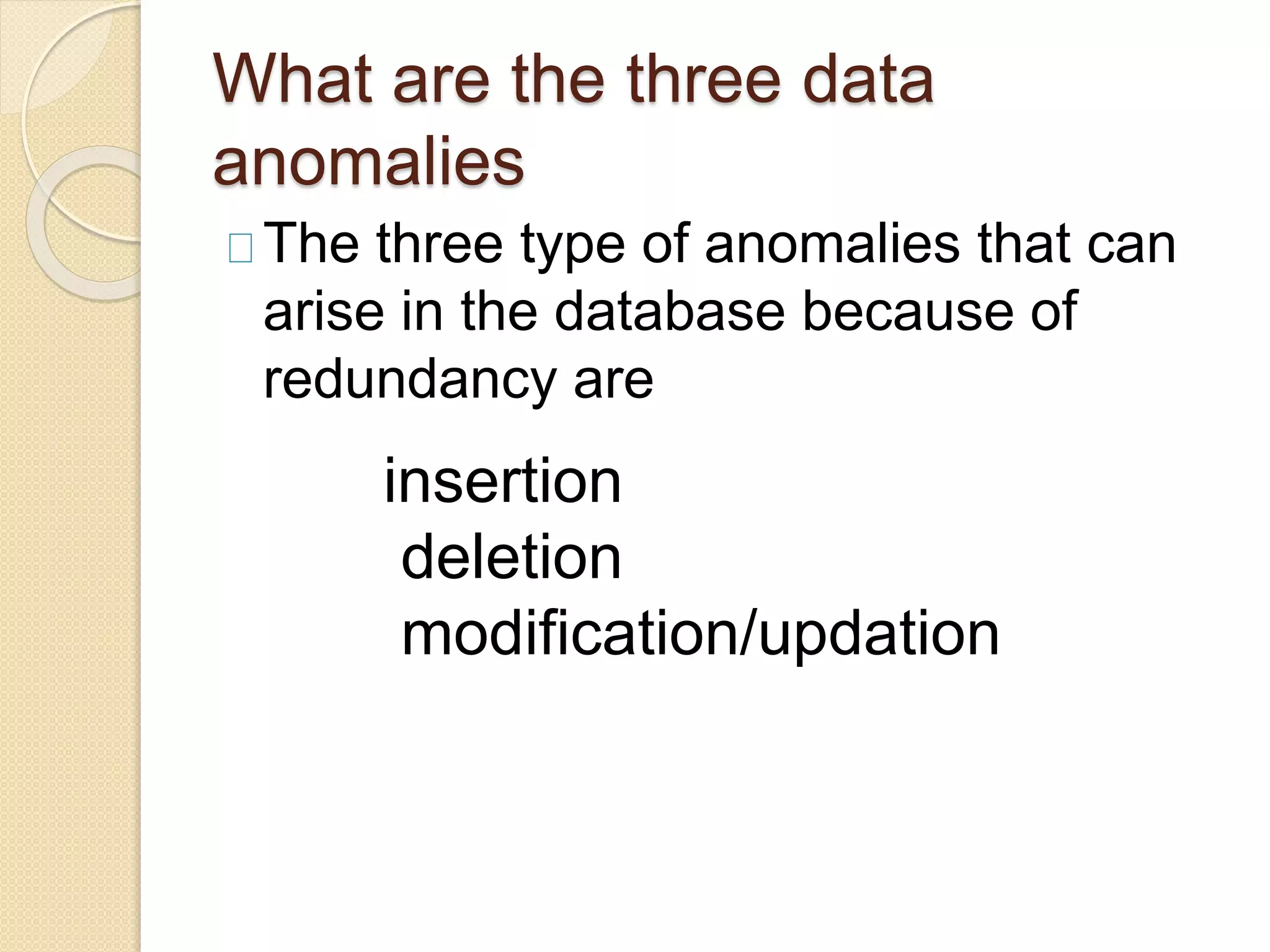 Dbms anomalies | PPTX