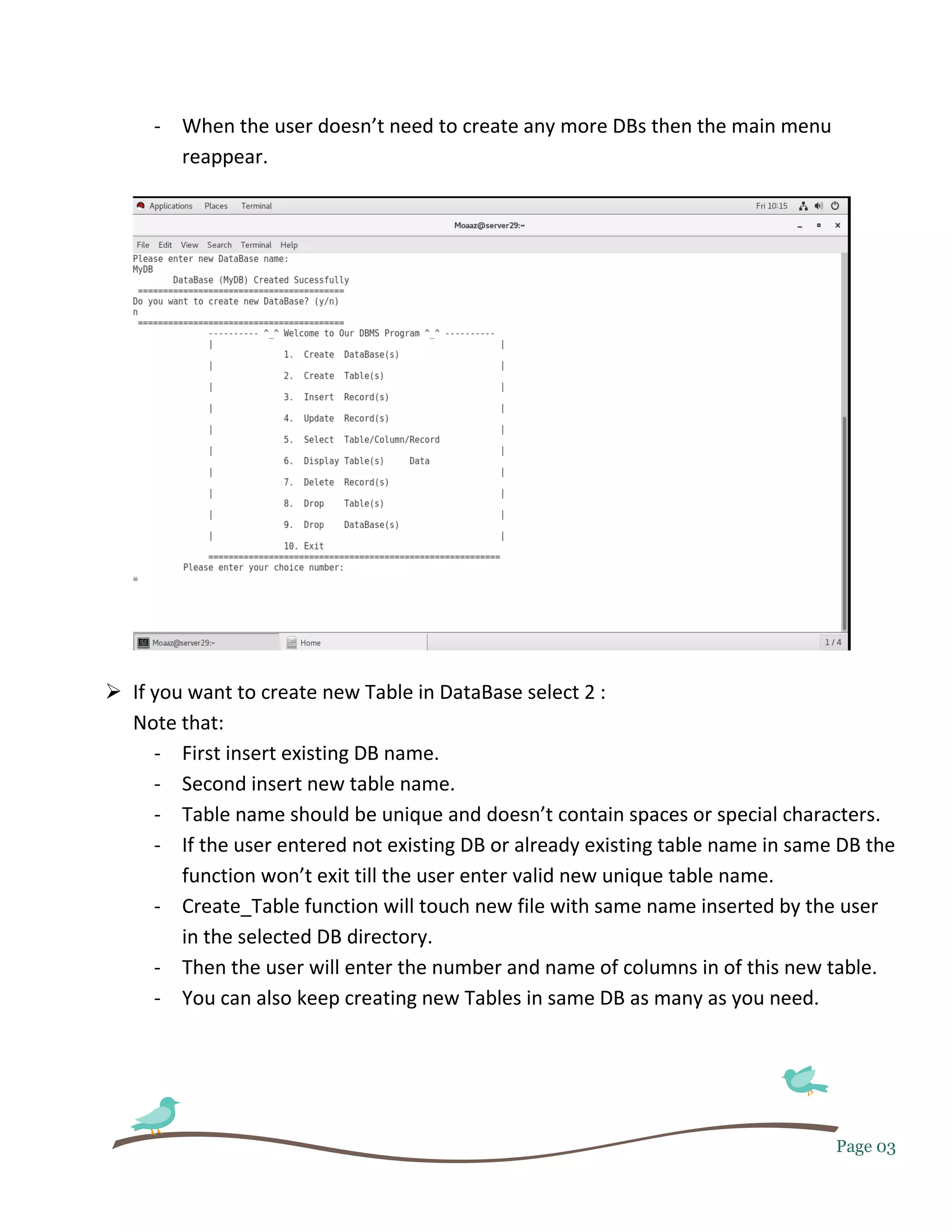 Dbms documentation | PDF