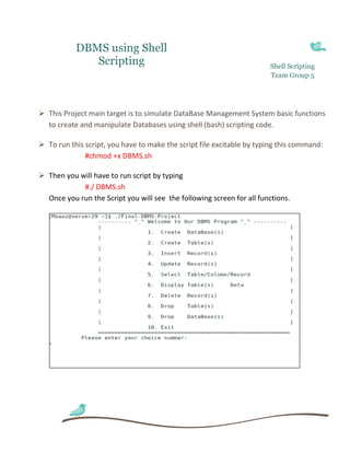 Dbms documentation | PDF