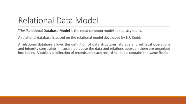 Relational Data Model Introduction | PPTX
