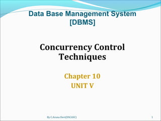 Dbms ii mca-ch10-concurrency-control-2013 | PPT