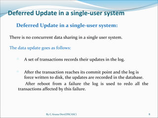 Dbms ii mca-ch11-recovery-2013 | PPT