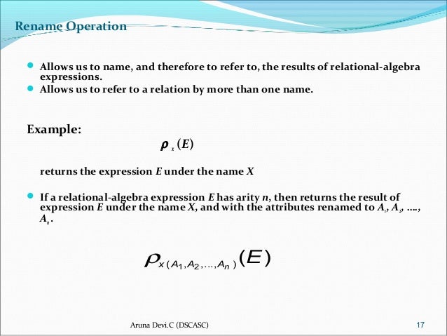 Dbms ii mca-ch5-ch6-relational algebra-2013