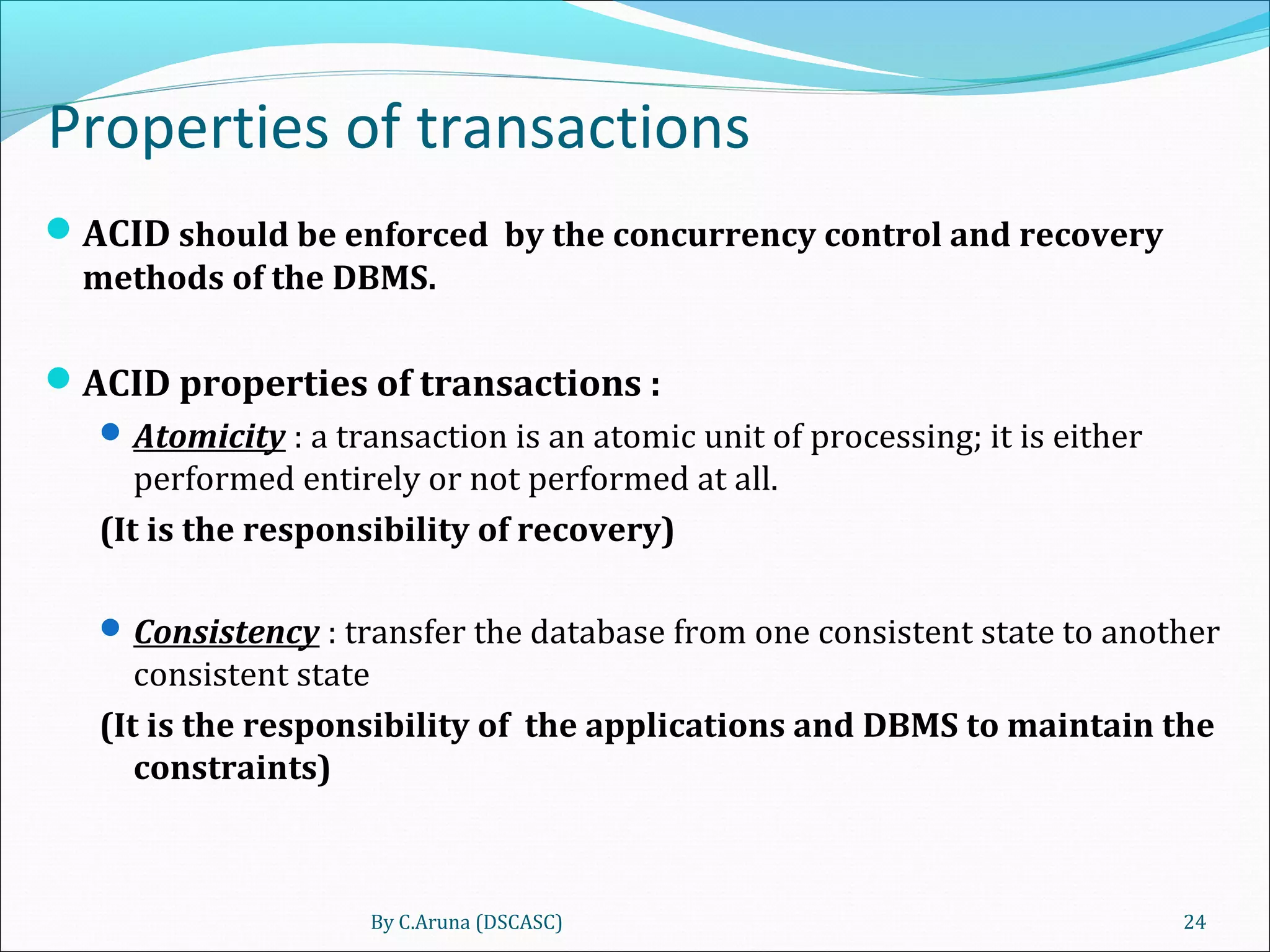 Dbms ii mca-ch9-transaction-processing-2013 | PPT