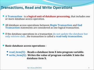 Dbms ii mca-ch9-transaction-processing-2013 | PPT