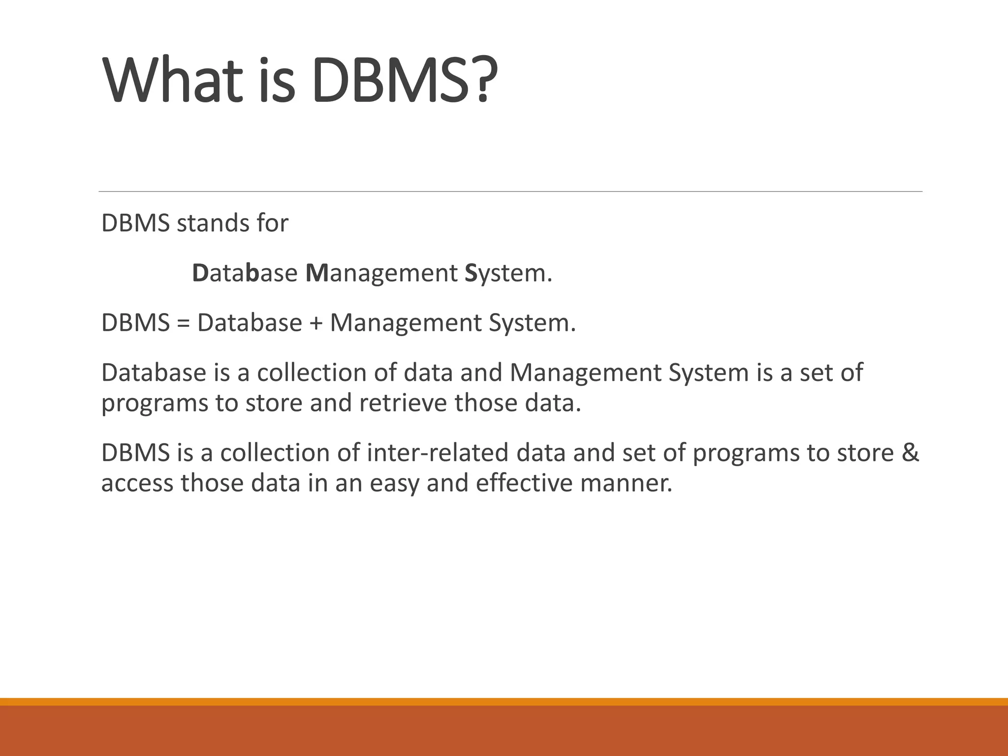 Dbms Introductionpptx Databases Computer Software And Applications