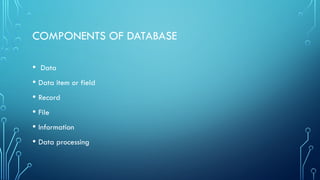 DBMS-Introduction Presented by Students on DBMS | PPT