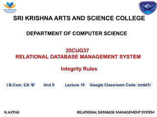 DBMS - Lecture 10 - Integrity Rule Rule1, Rule 2.pptx
