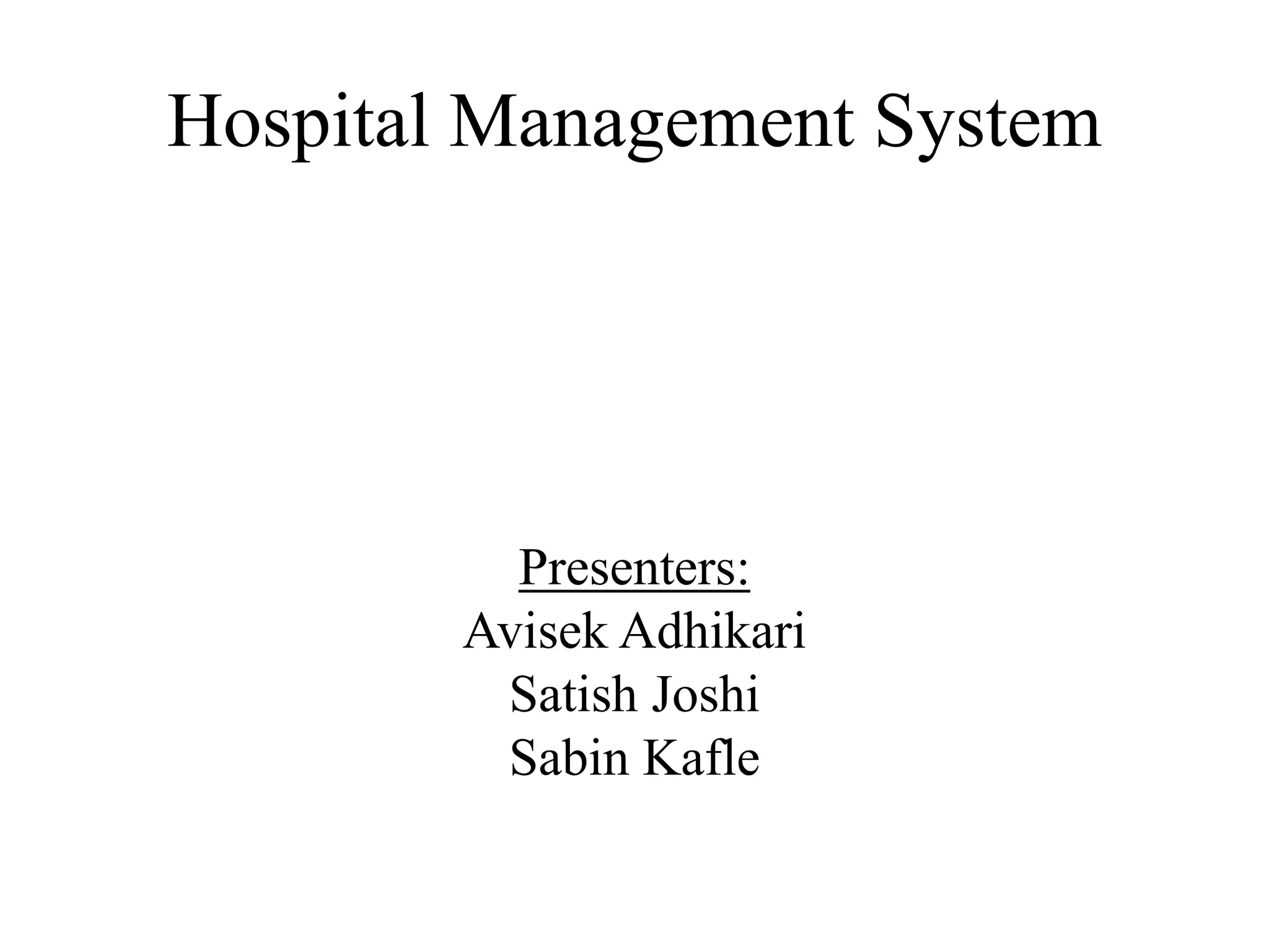 hospital management System | PPTX