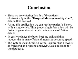 hospital management System | PPTX