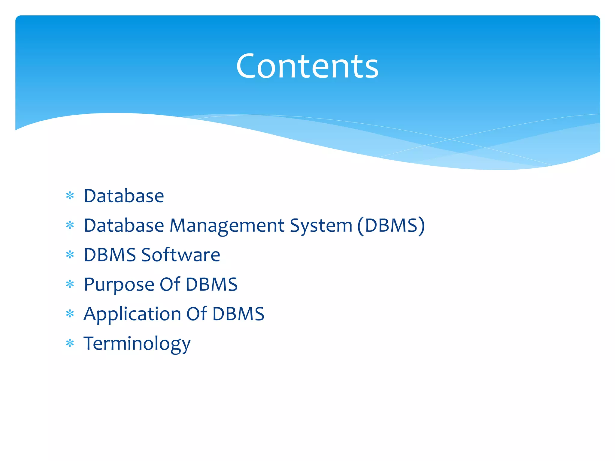 Basic Concept Of Database Management System (DBMS) [Presentation Slide ...
