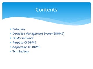 Basic Concept Of Database Management System (DBMS) [Presentation Slide ...