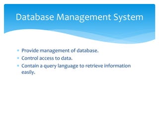 Basic Concept Of Database Management System (DBMS) [Presentation Slide ...
