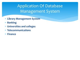 Basic Concept Of Database Management System (DBMS) [Presentation Slide ...