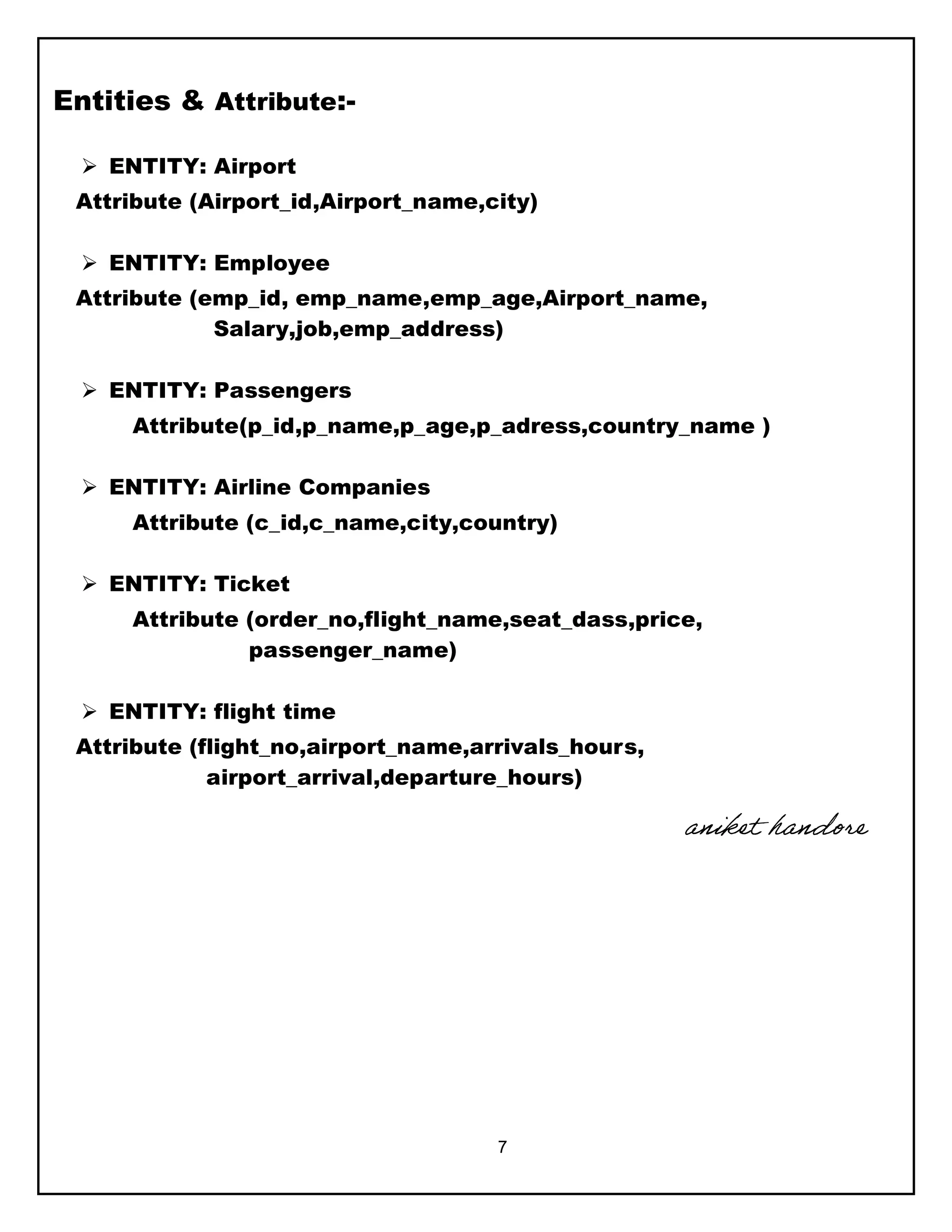 Air Line Management System | DBMS project | PDF