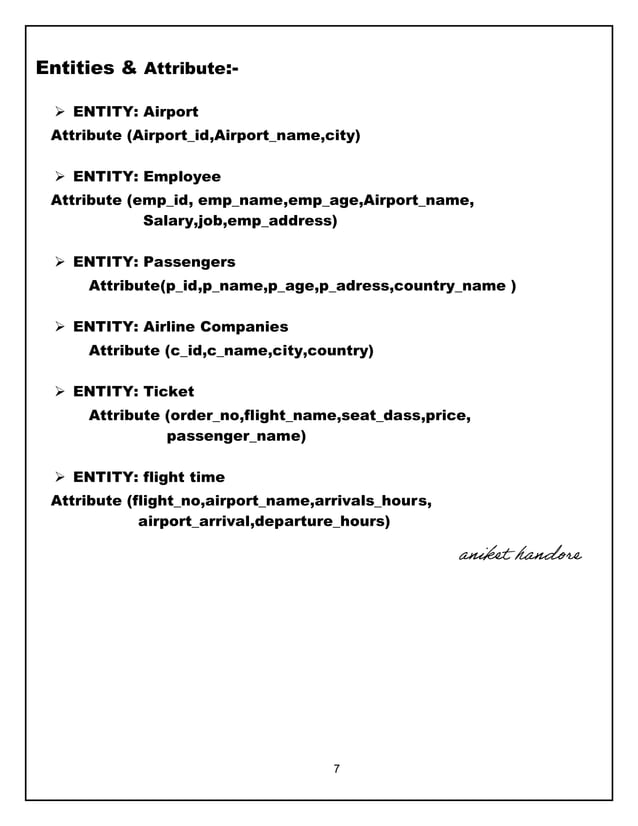 Air Line Management System | DBMS project | PDF