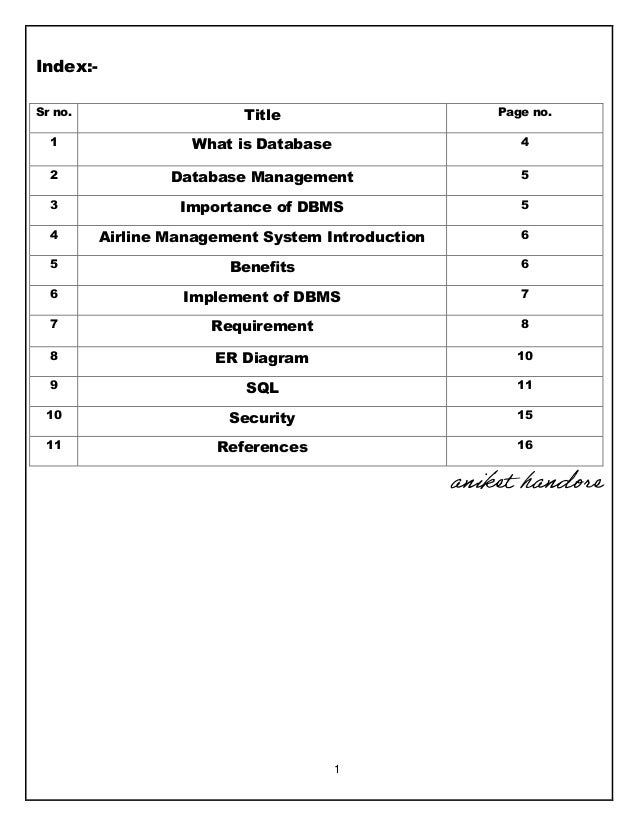 Air Line Management System | DBMS project
