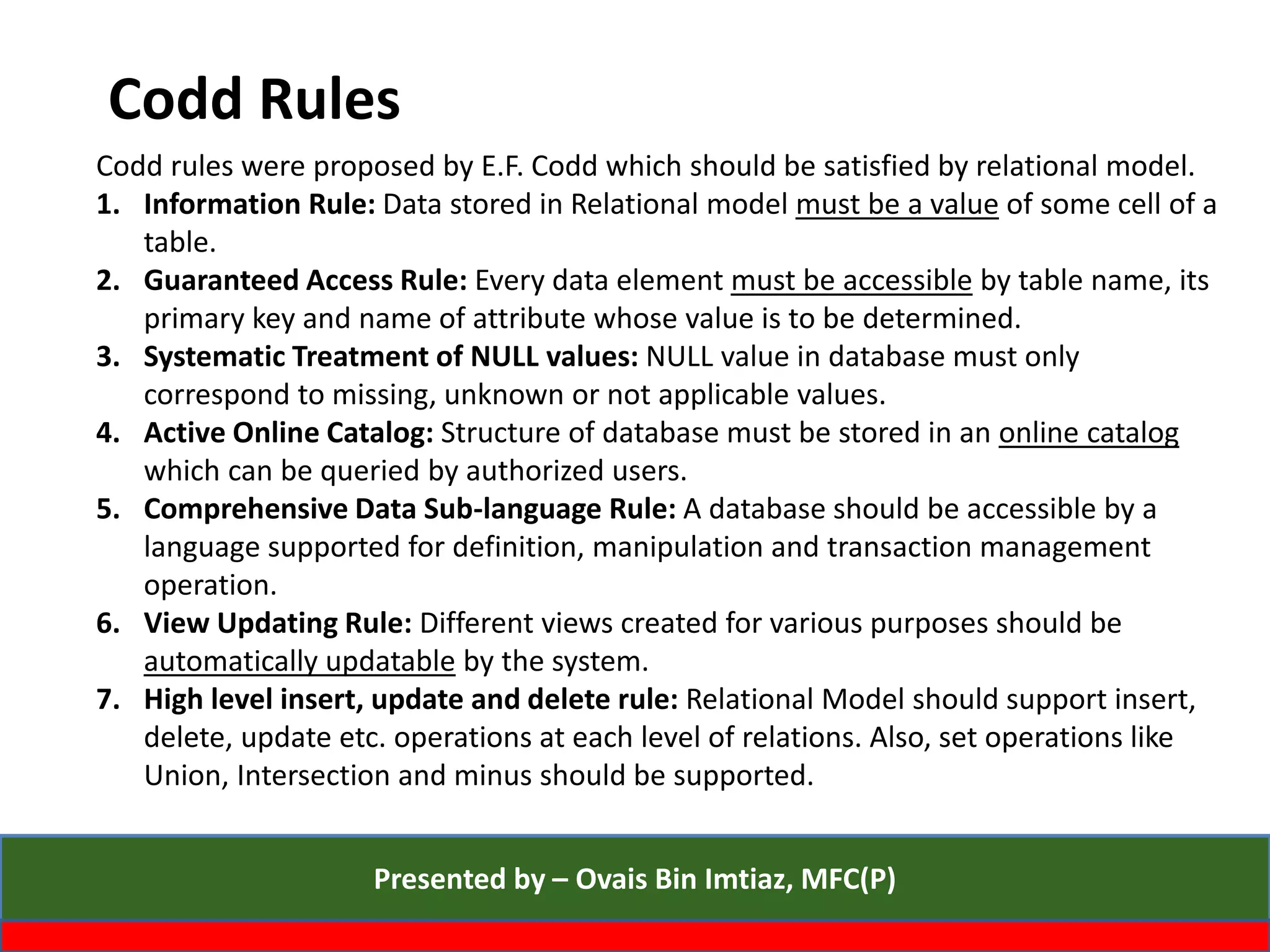 DBMS - Relational Model | PPT