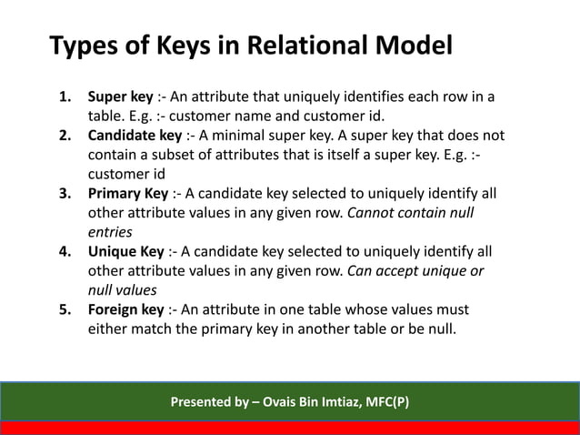 DBMS - Relational Model | PPT