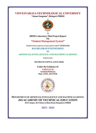 DBMS-Report on Student management system.pptx