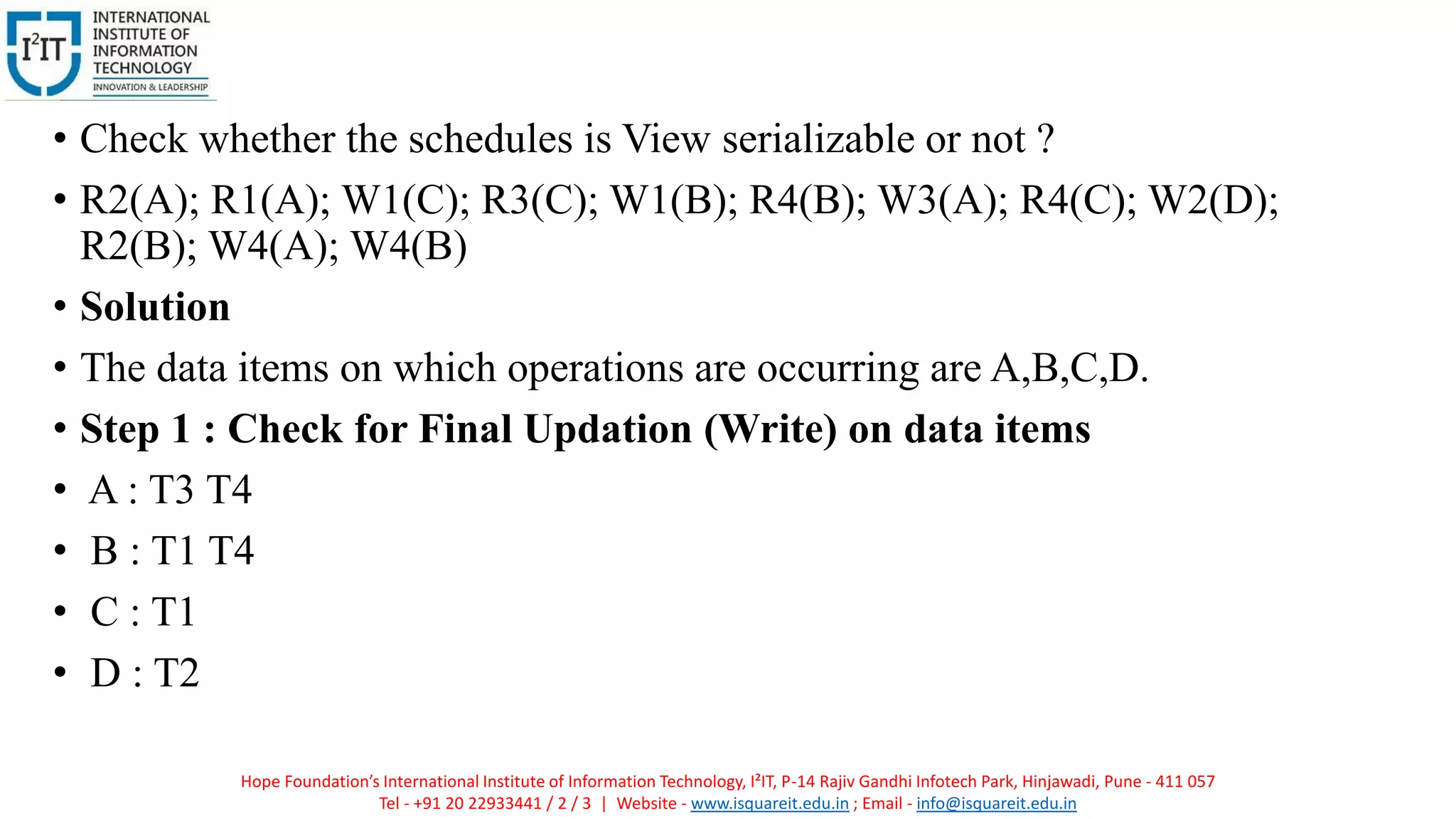 Transaction Serializability in DBMS | PPTX