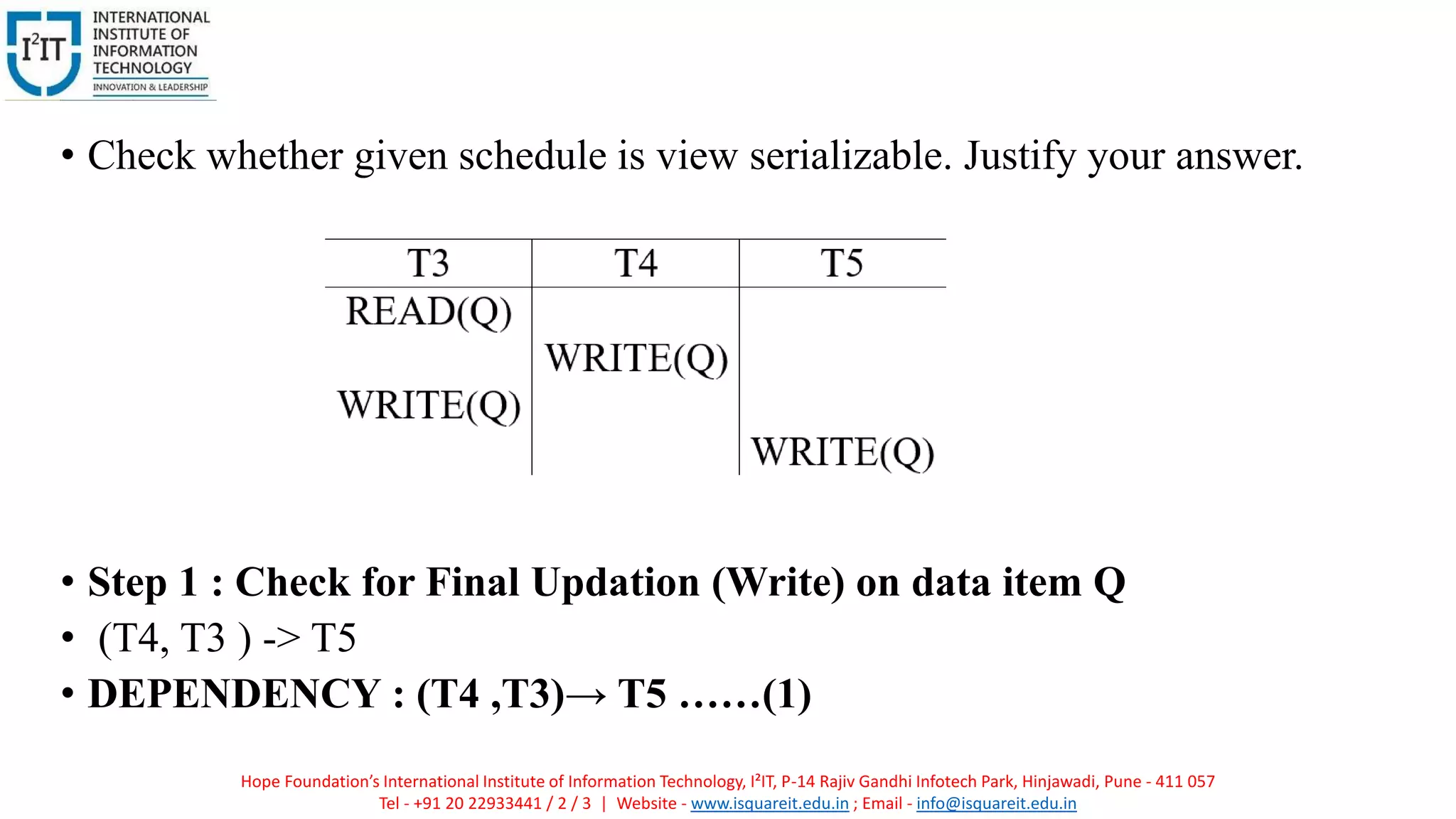 Transaction Serializability in DBMS | PPTX