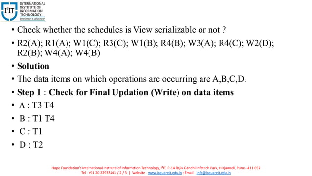 Transaction Serializability in DBMS | PPTX | Databases | Computer Software and Applications