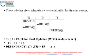 Transaction Serializability in DBMS | PPTX | Databases | Computer Software and Applications