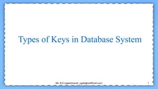 DBMS: Types of keys | PPTX