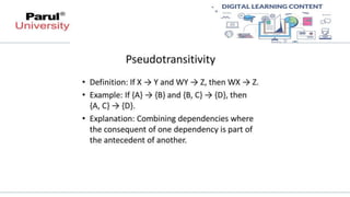Relational Database Design Functional Dependency – definition, trivial ...