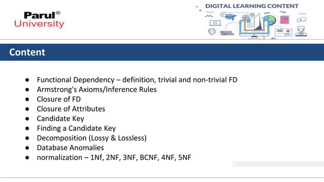 Relational Database Design Functional Dependency – definition, trivial and non-trivial FD ...