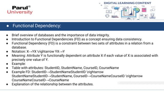 Relational Database Design Functional Dependency – definition, trivial ...