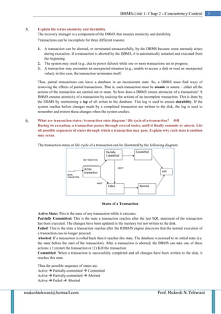 DBMS-chap 2-Concurrency Control | PDF