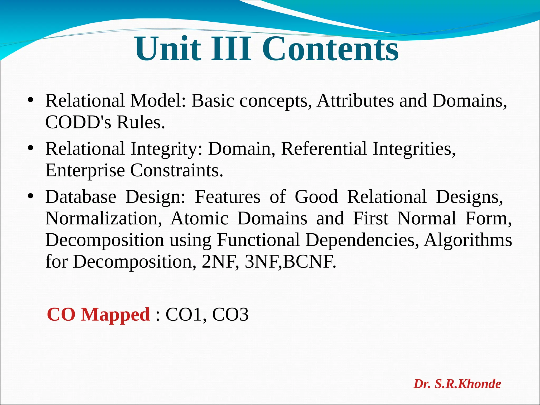 DBMS - Unit 3 (Relational Database Design) PPT.pdf