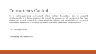 Concurrency Control | PPTX