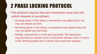 2 phase locking protocol DBMS | PPTX